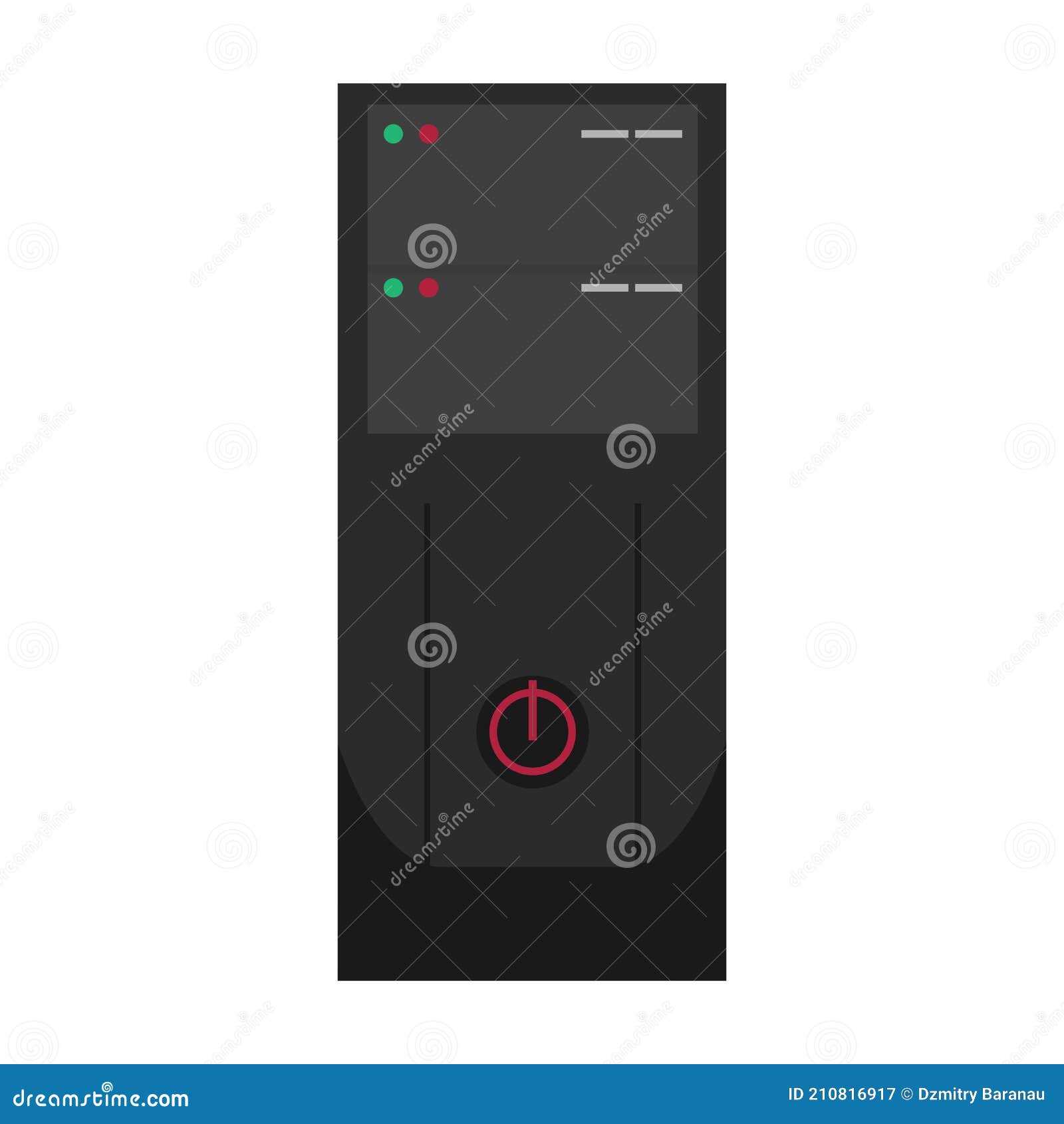 Computer Case Technology Desktop Hardware Illustration Vector. Modern ...