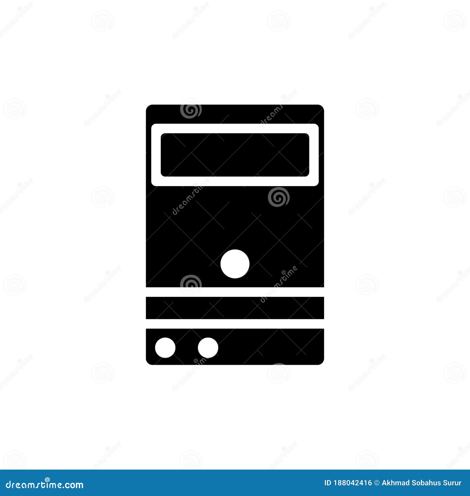 Computer Case Vector Icon Personal Computer Desktop Tower. Technology ...