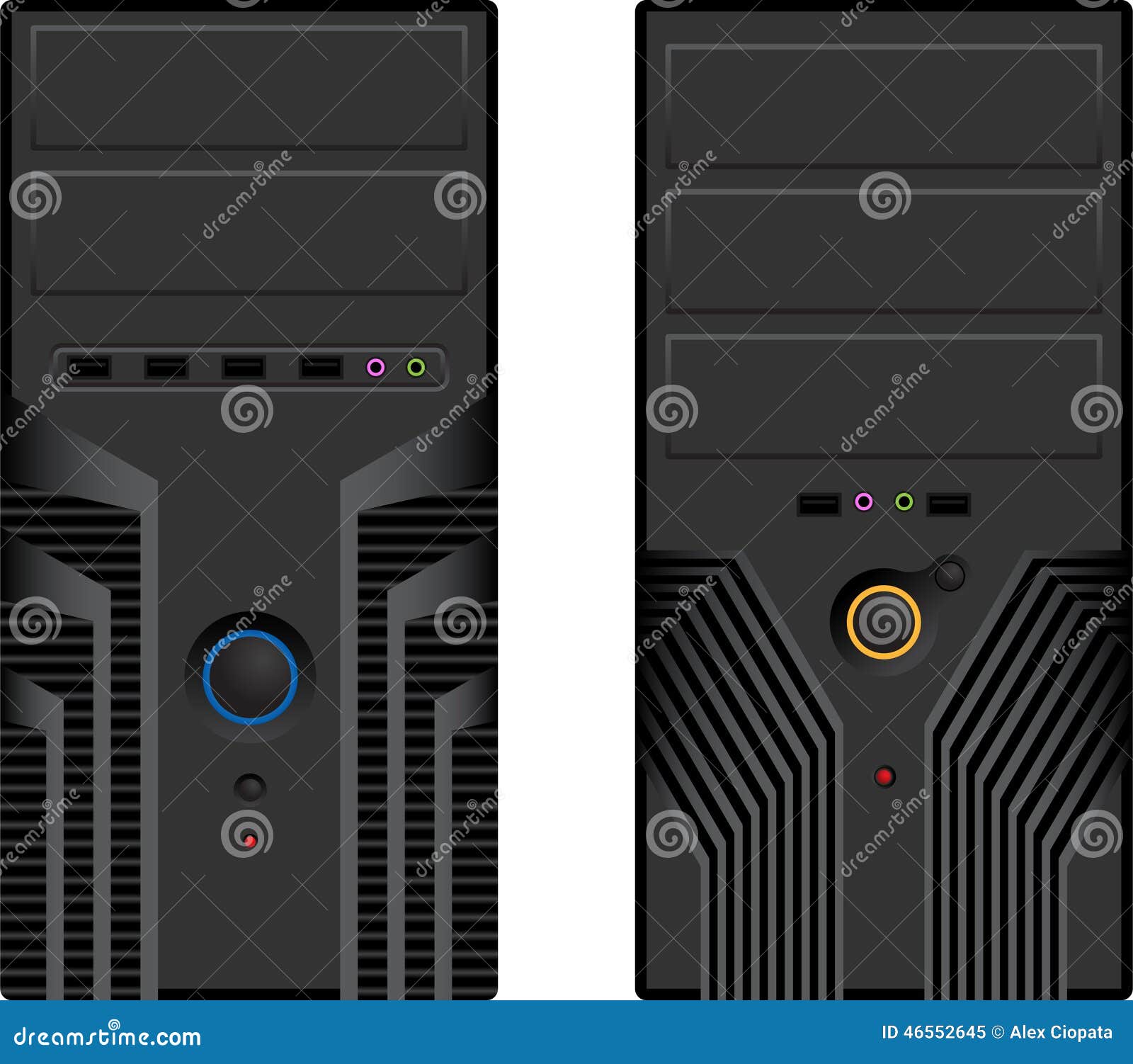 Computer Case Cartoon Vector | CartoonDealer.com #46552645