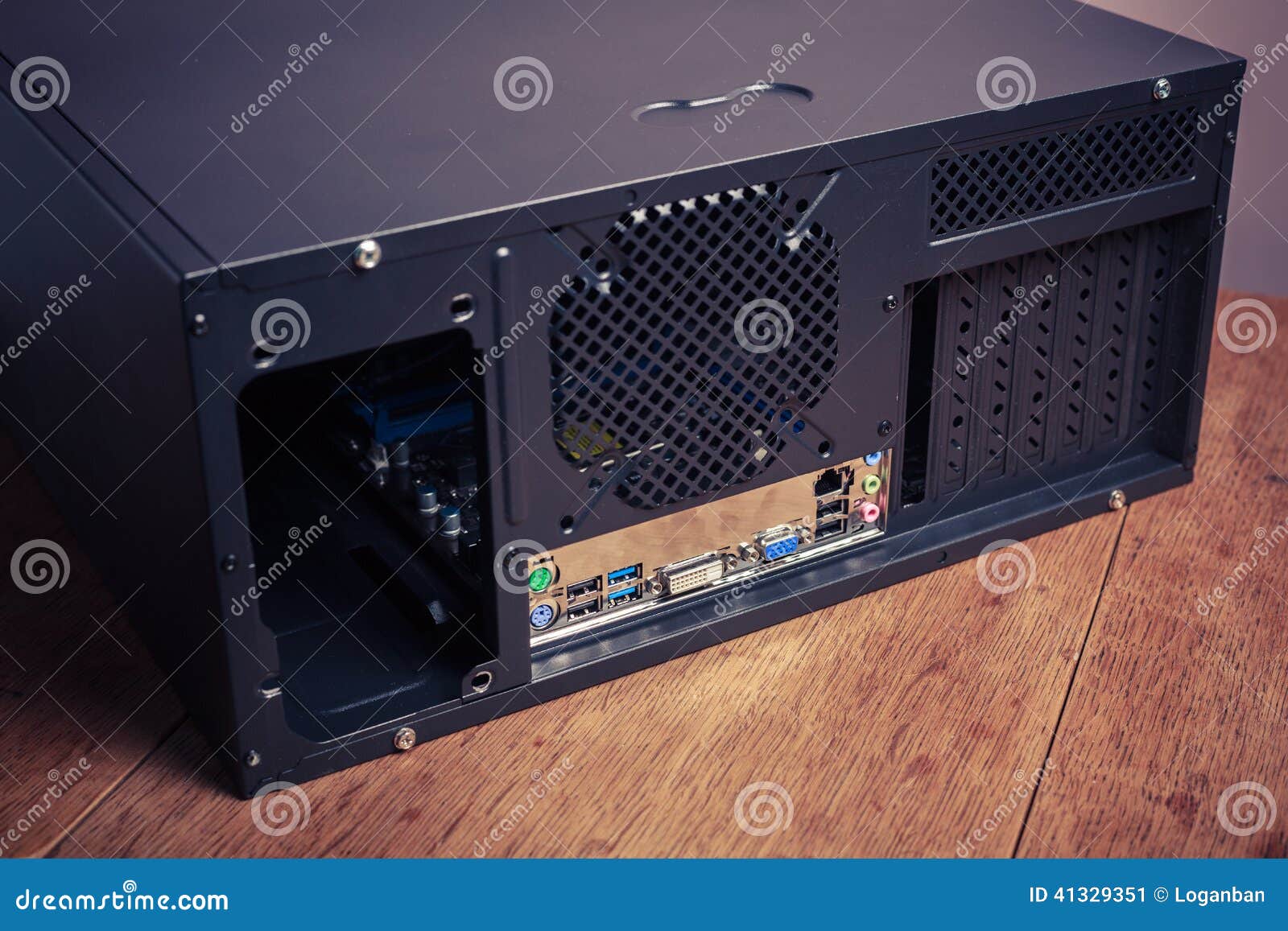 Computer Case on a Wooden Table Stock Image - Image of computers, hard ...