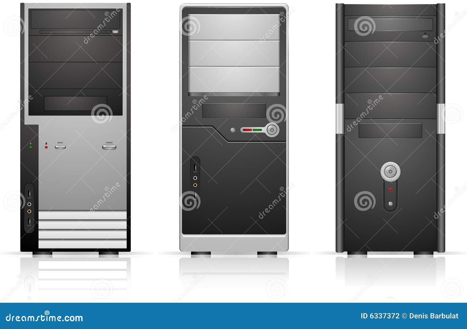 Computer cases stock illustration. Illustration of generated - 6337372