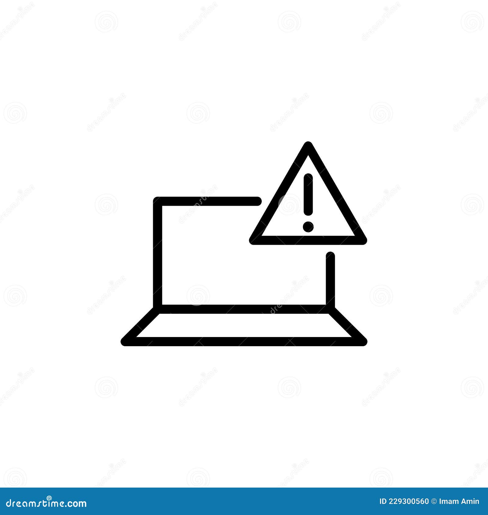 Computer Caution Technology Monoline Symbol Icon Logo for Graphic ...
