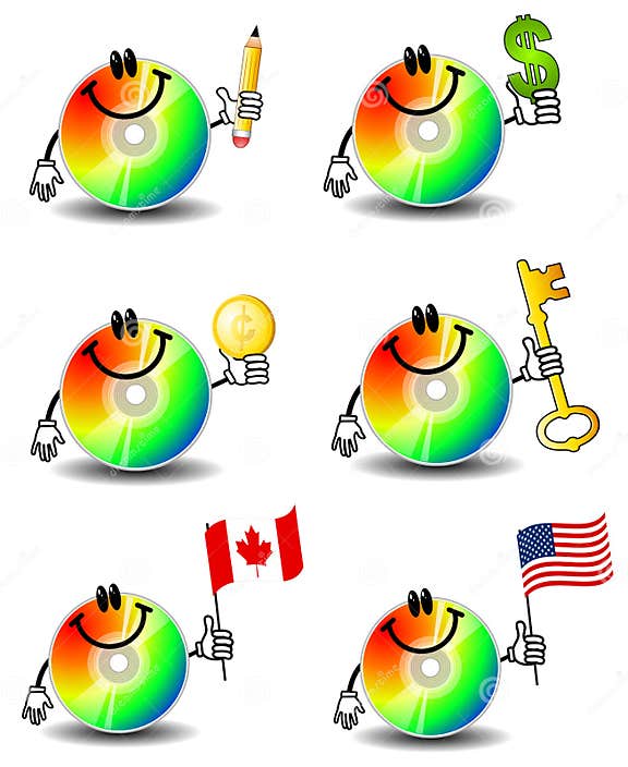 Computer CD Cartoons stock illustration. Illustration of gold - 4750196