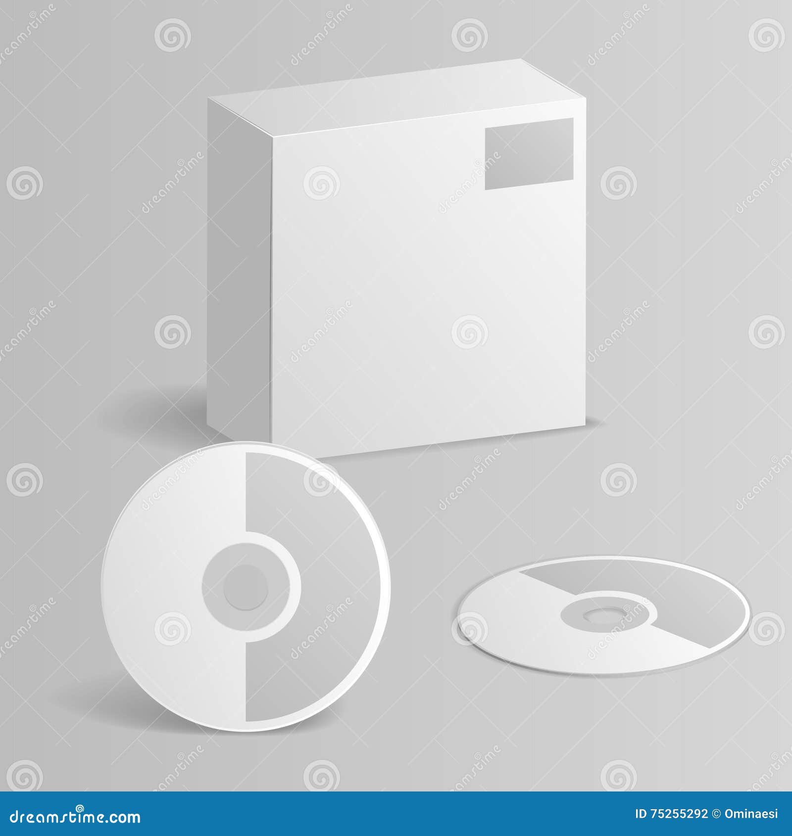 Computer CD Disc Paper Box 3d Mockup Template Vector Illustration Stock ...