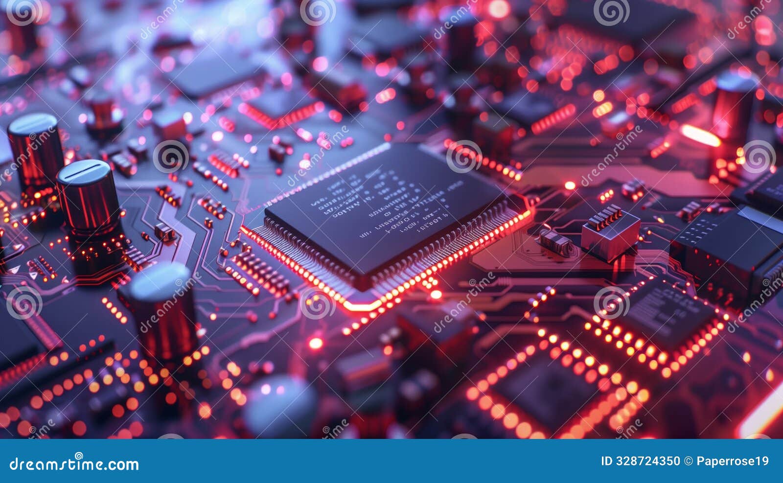 Computer Cell Phone Micro Chips. Motherboard. Stock Photo - Image of ...