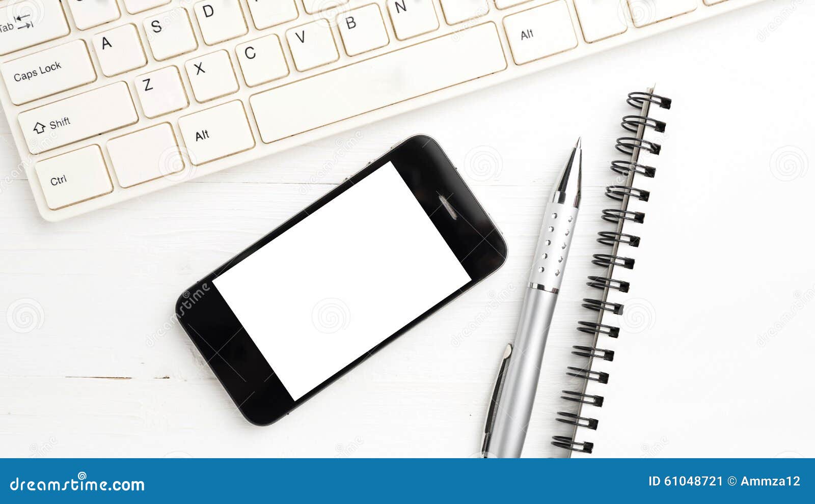 Computer and Cellphone with Notebook and Pen Stock Image - Image of ...