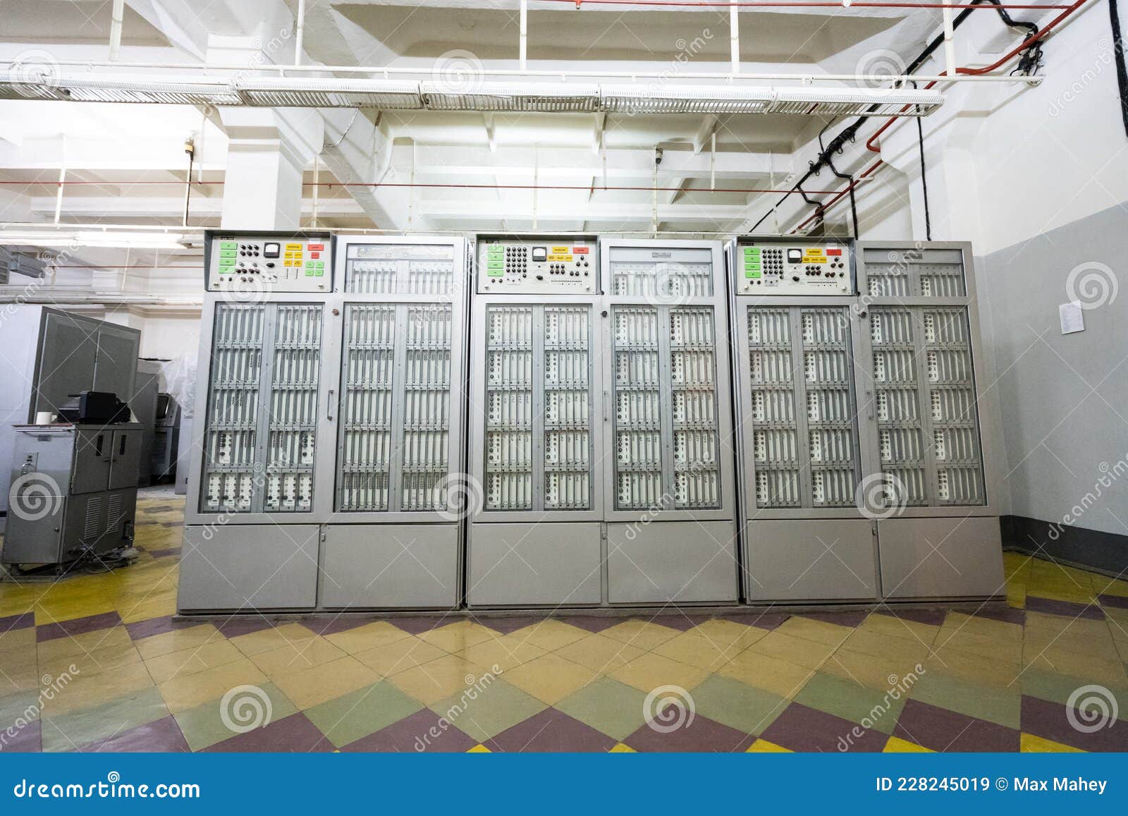 Computer Center Cabinets from the Soviet Union Times. Computer of the ...