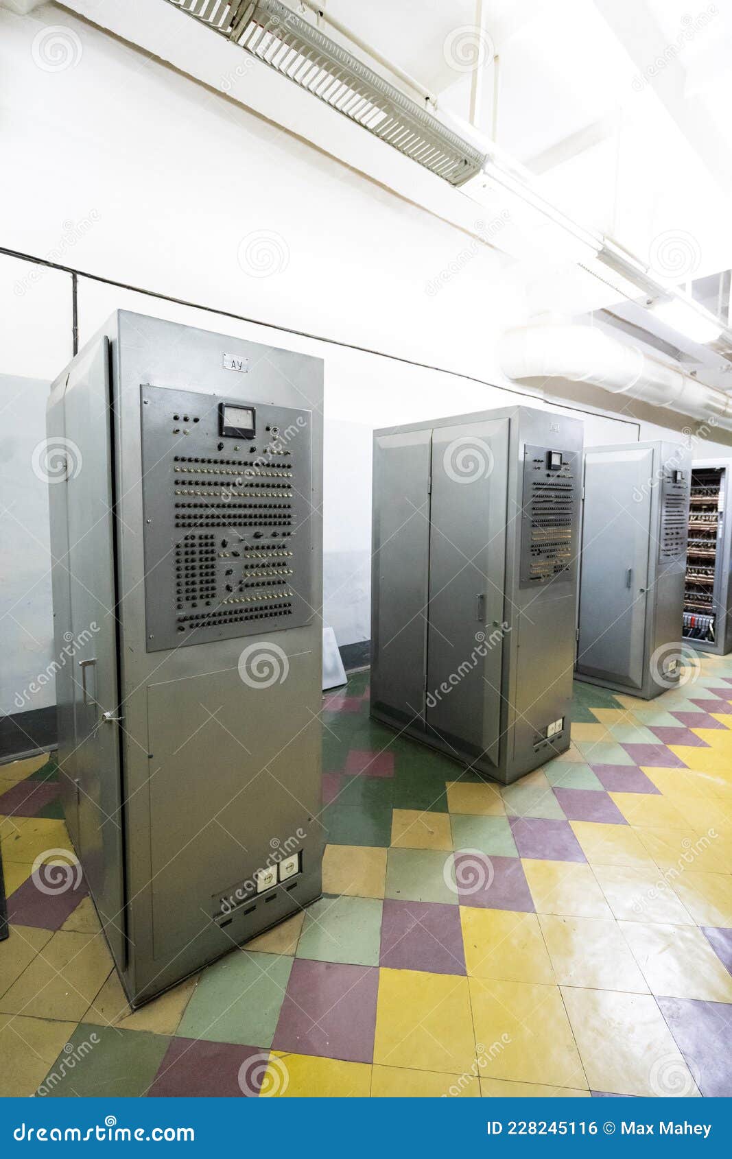 Computer Center Cabinets from the Soviet Union Times. Computer of the ...