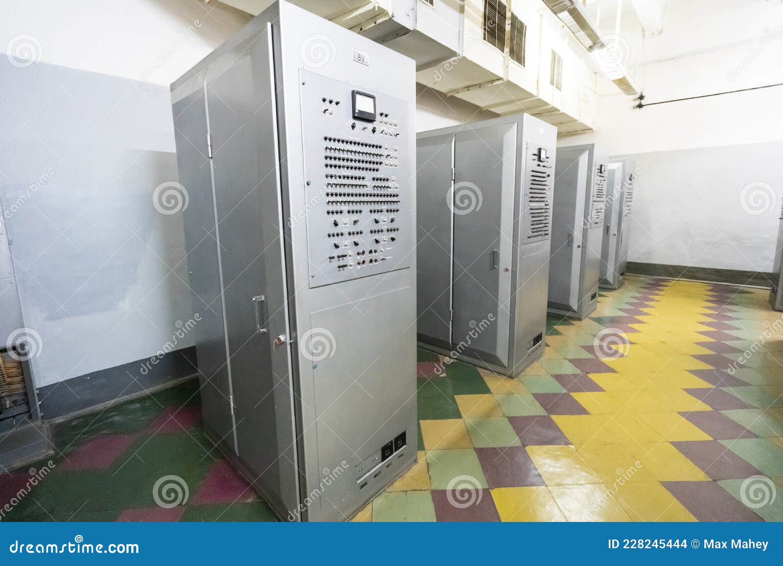 Computer Center Cabinets from the Soviet Union Times. Computer of the ...