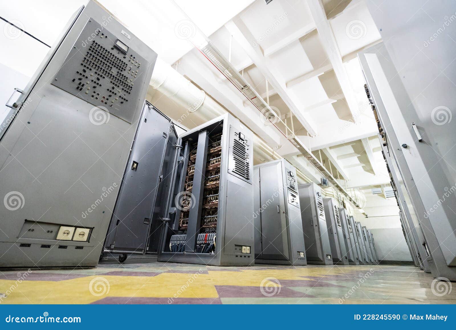 Computer Center Cabinets from the Soviet Union Times. Computer of the ...