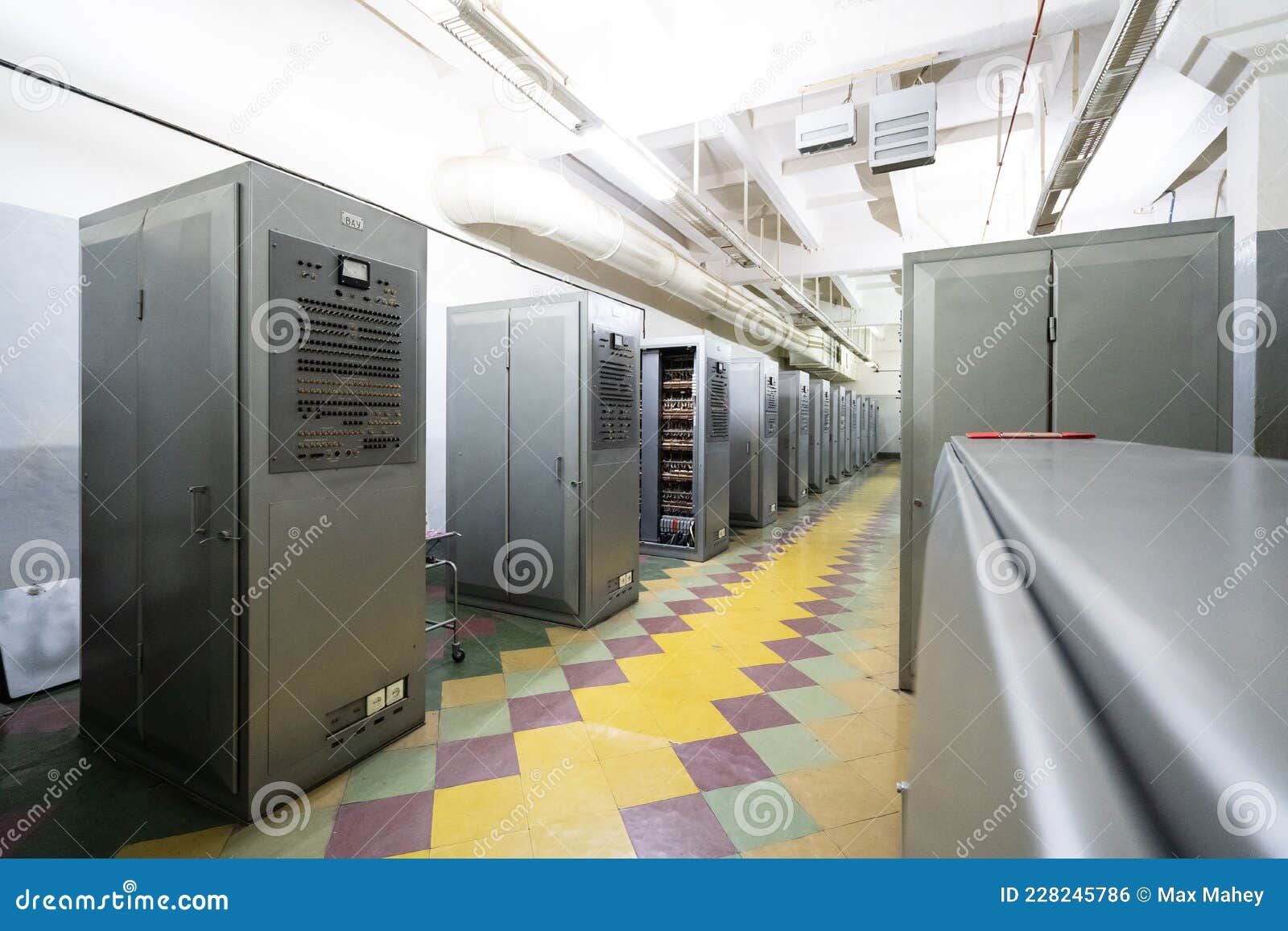 Computer Center Cabinets from the Soviet Union Times. Computer of the ...