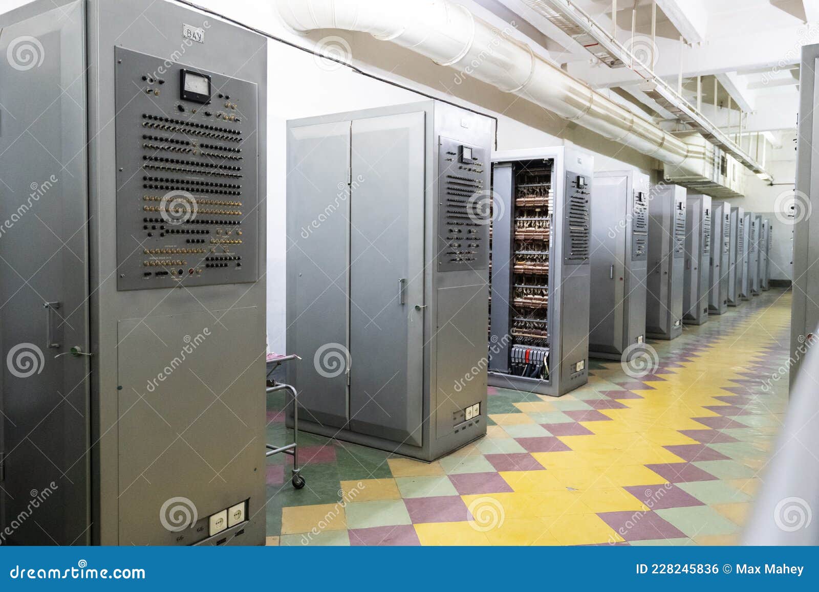 Computer Center Cabinets from the Soviet Union Times. Computer of the ...