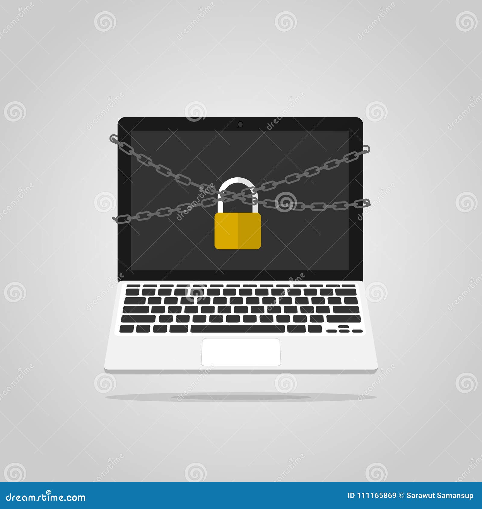 Computer Chain Lock Security ,hack Computer Vector Stock Vector ...