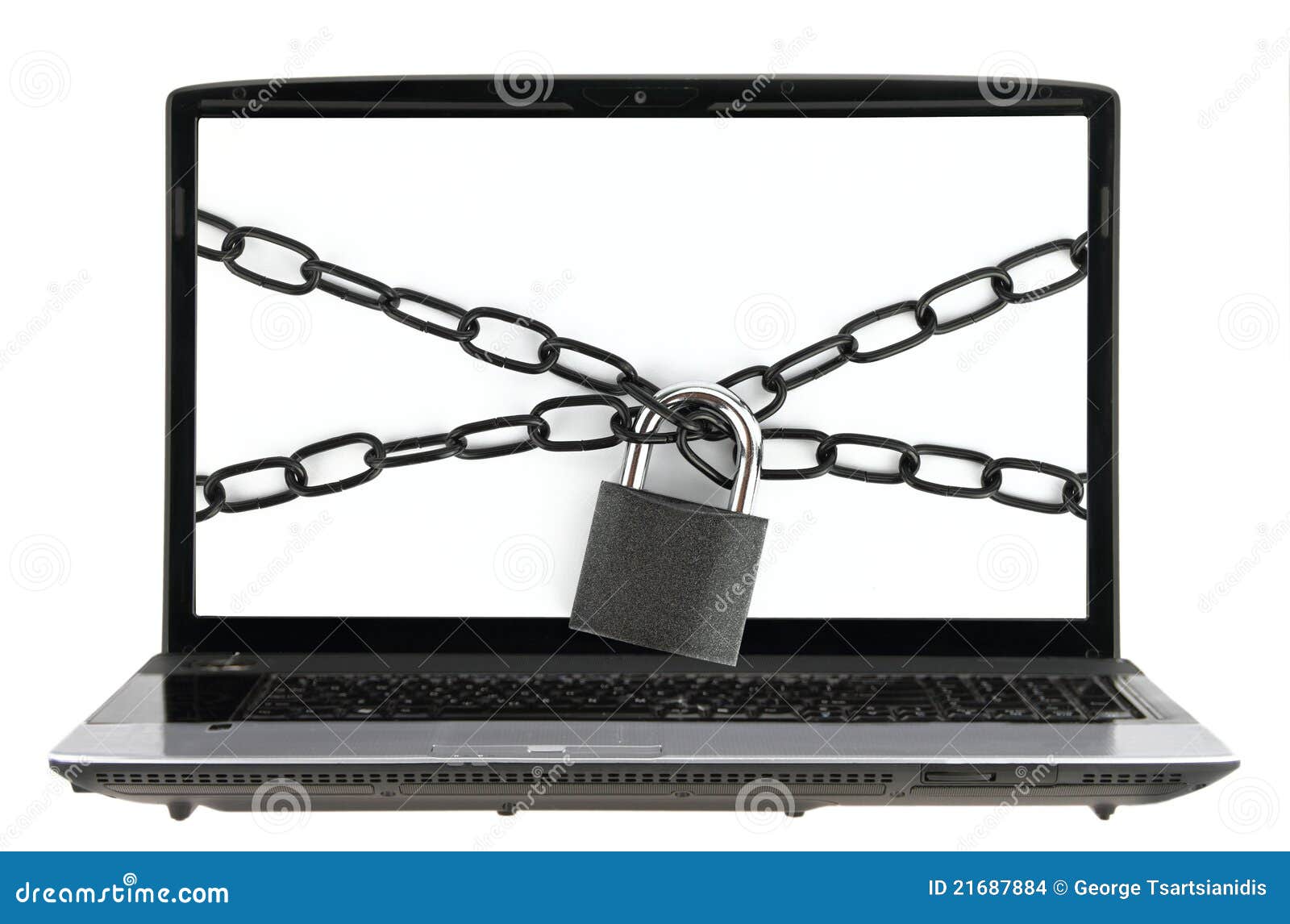 Computer chained stock photo. Image of business, information - 21687884