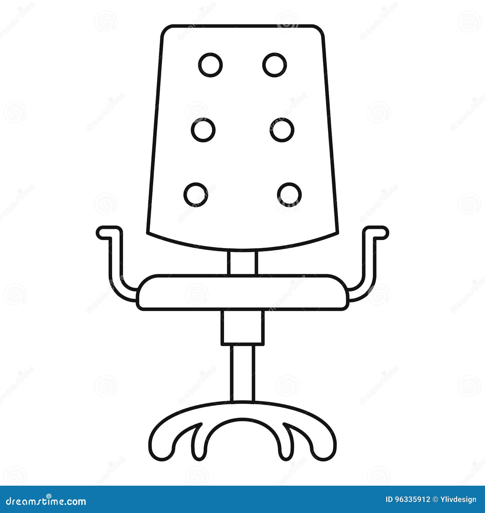 Computer Chair Icon, Outline Style Stock Vector - Illustration of house ...