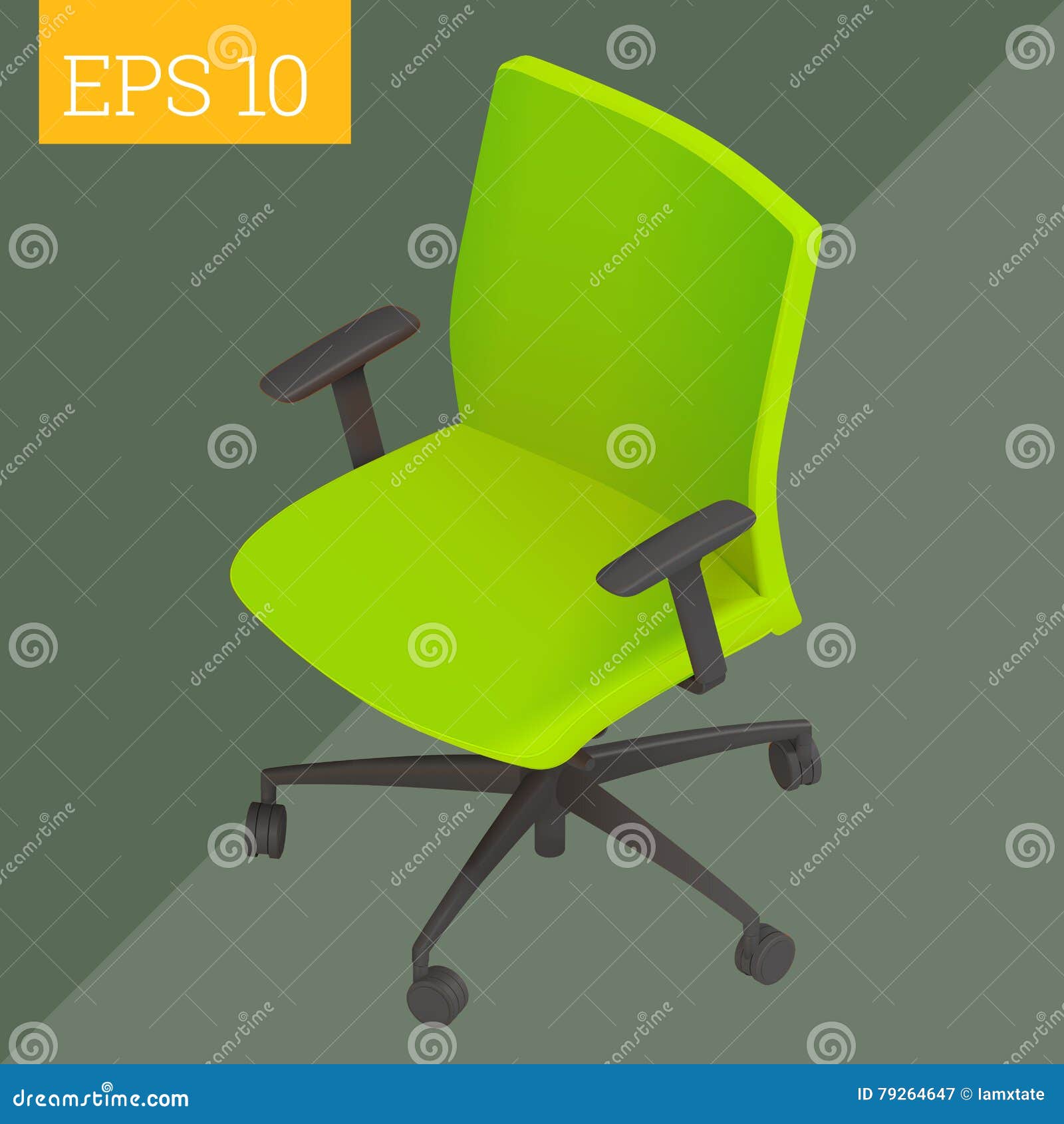 Computer Chair Isometric Vector Illustration Stock Vector ...