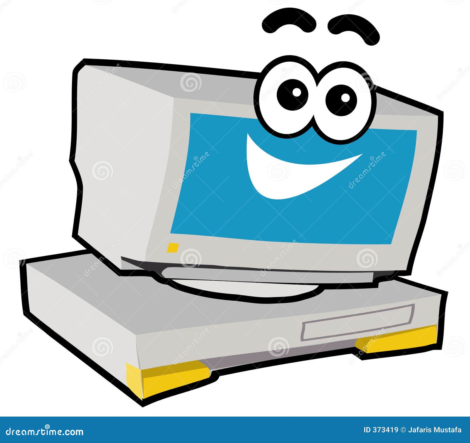 Computer Character - Smile stock vector. Illustration of cartoon - 373419