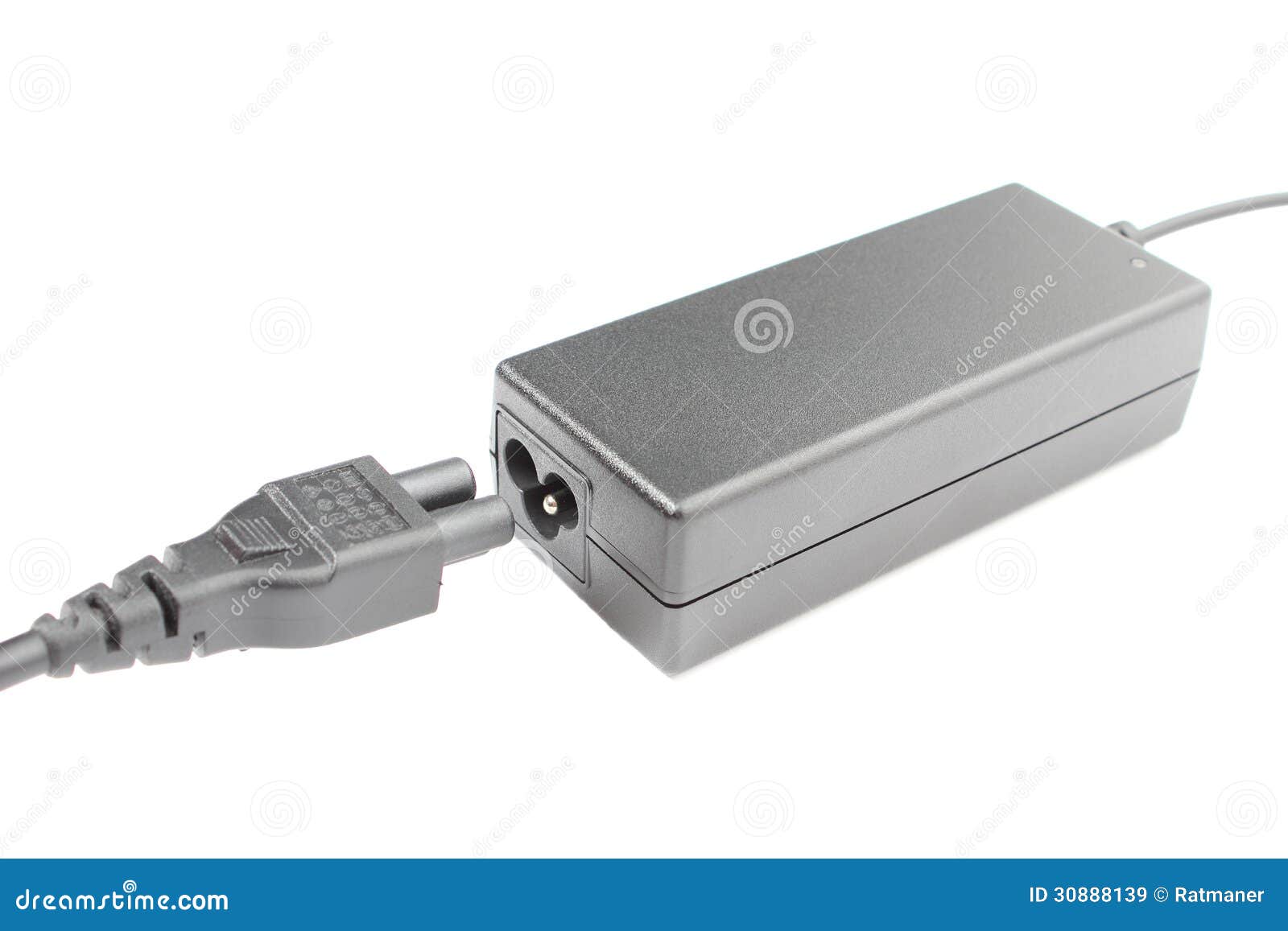 Computer Charger for a Laptop on White Background Stock Image - Image ...