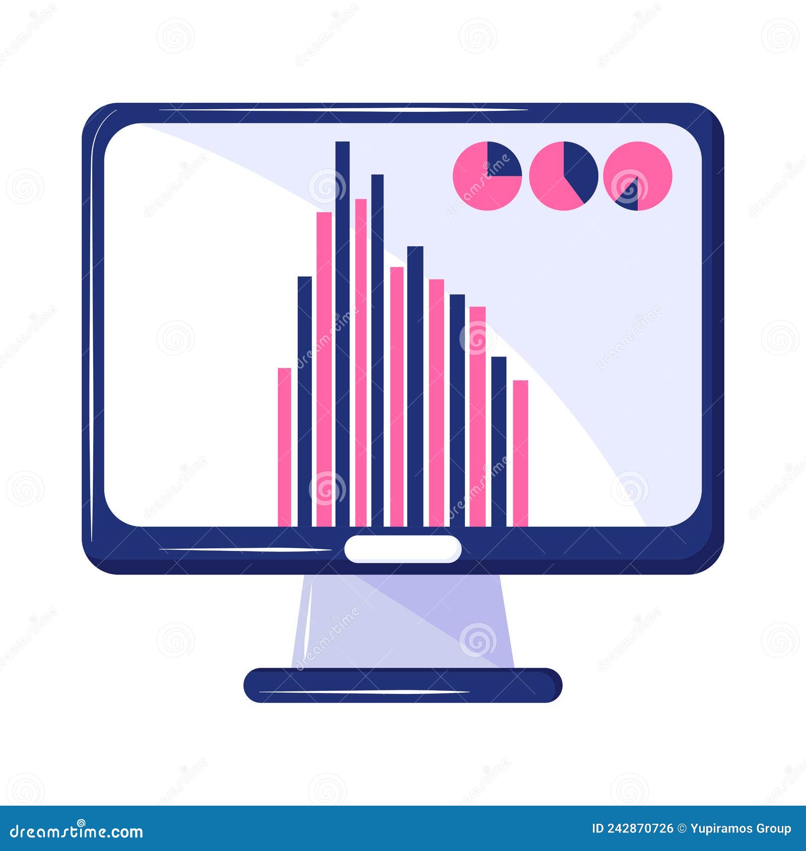 Computer chart financial stock illustration. Illustration of computer ...