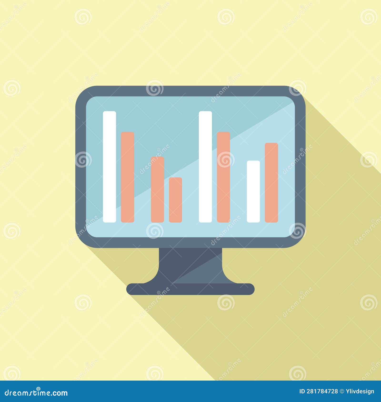 Computer Chart Icon Flat Vector. Business Report Stock Vector ...