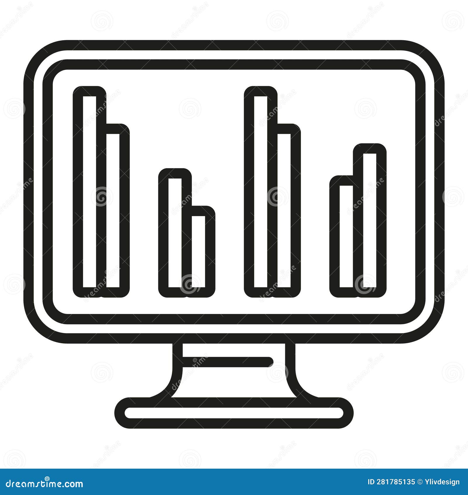 Computer Chart Icon Outline Vector. Business Report Stock Vector ...