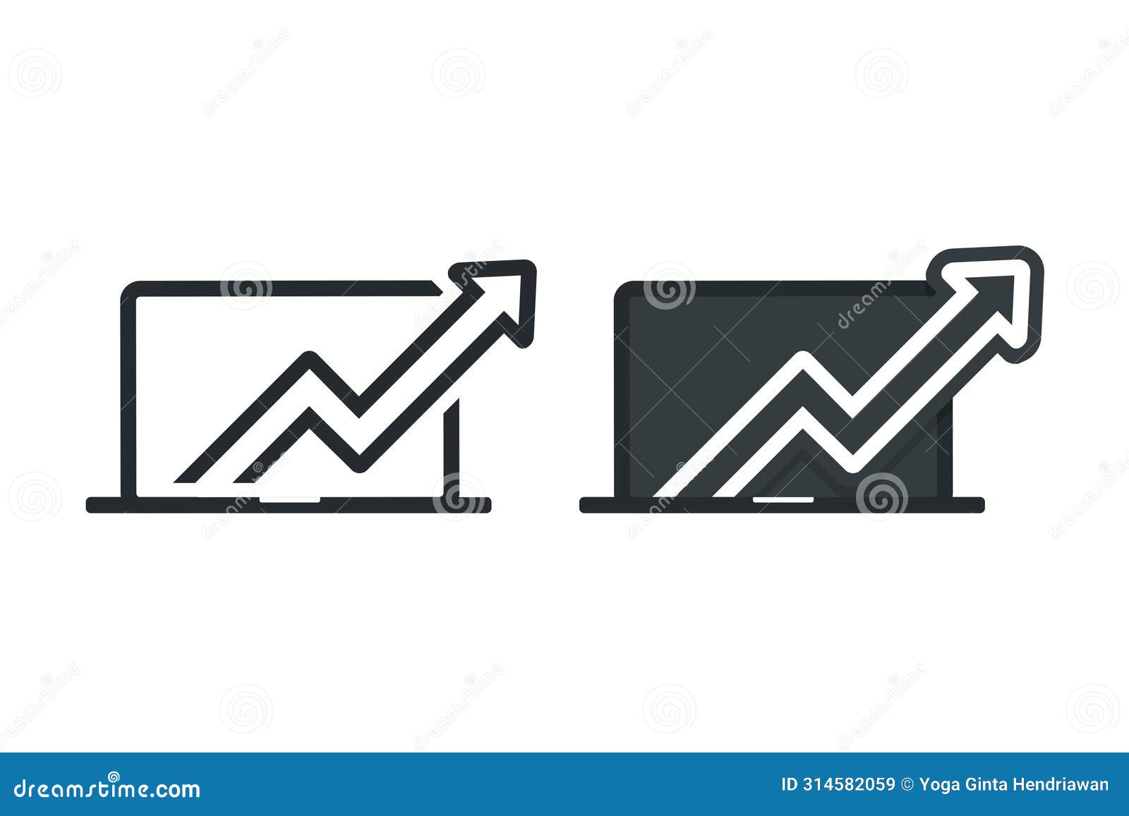 Computer Chart Increase Icon. Illustration Vector Stock Vector ...
