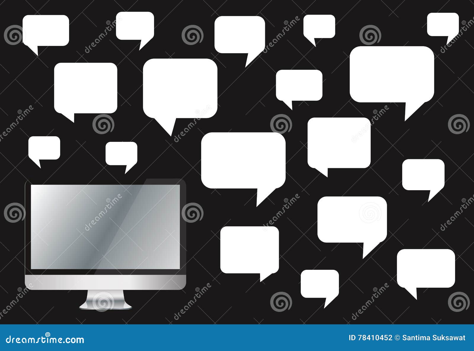 Computer with Chat Box Background Stock Vector - Illustration of eps10 ...