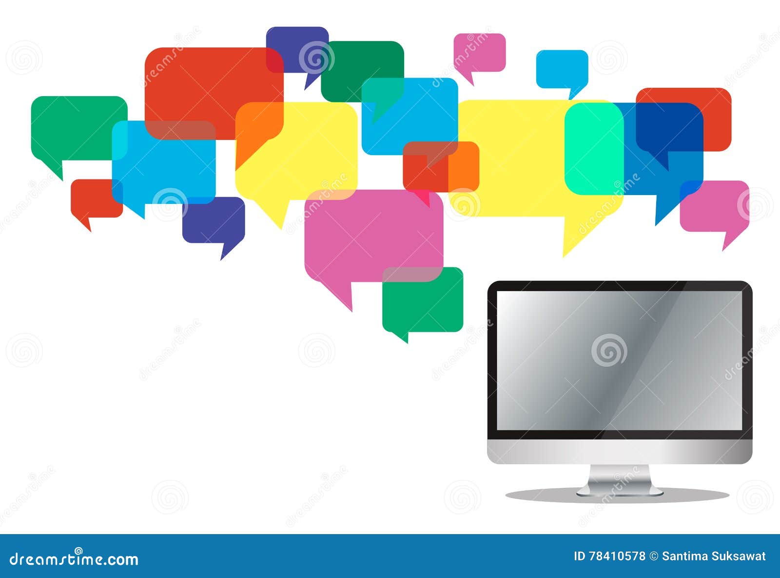 Computer with Chat Box , Message Box Communication Background Stock ...