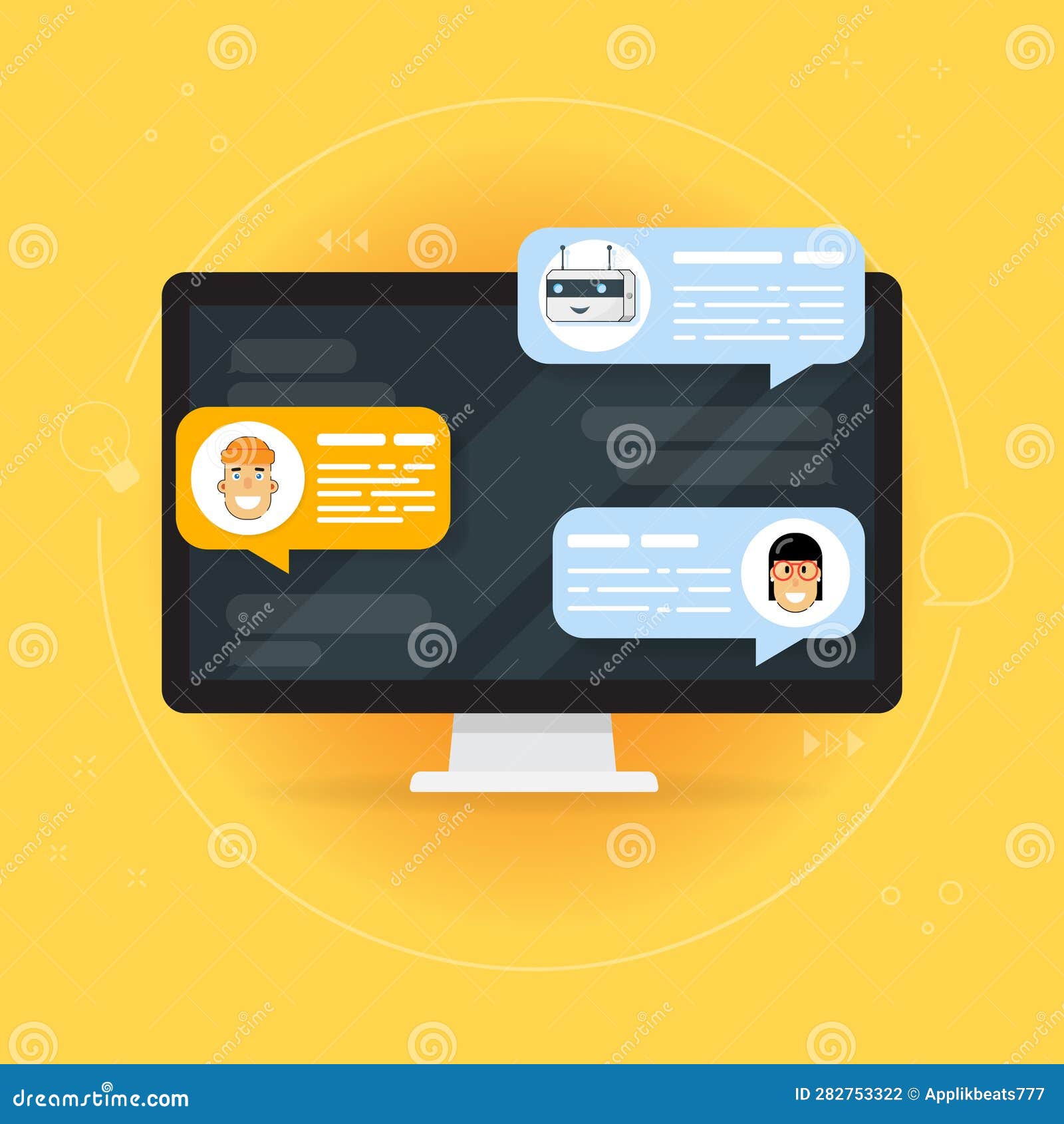 People Are Messaging. Office Workers Planing Business Mechanism ...