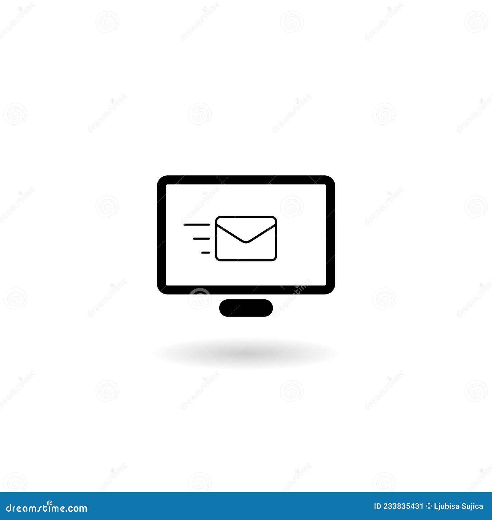 Computer Chat Message Icon with Shadow Stock Vector - Illustration of ...