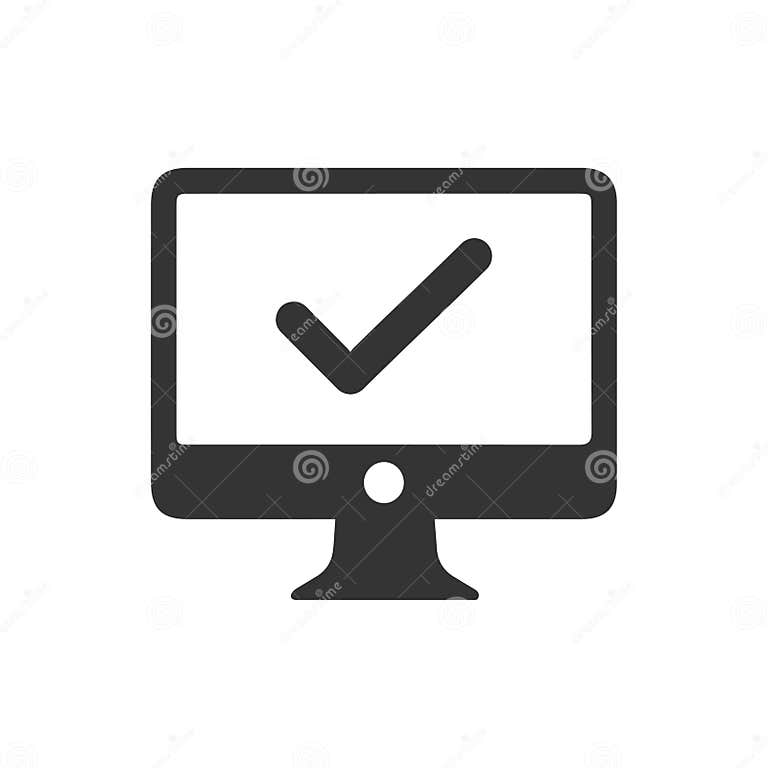 Computer check mark icon stock vector. Illustration of screen - 111896197