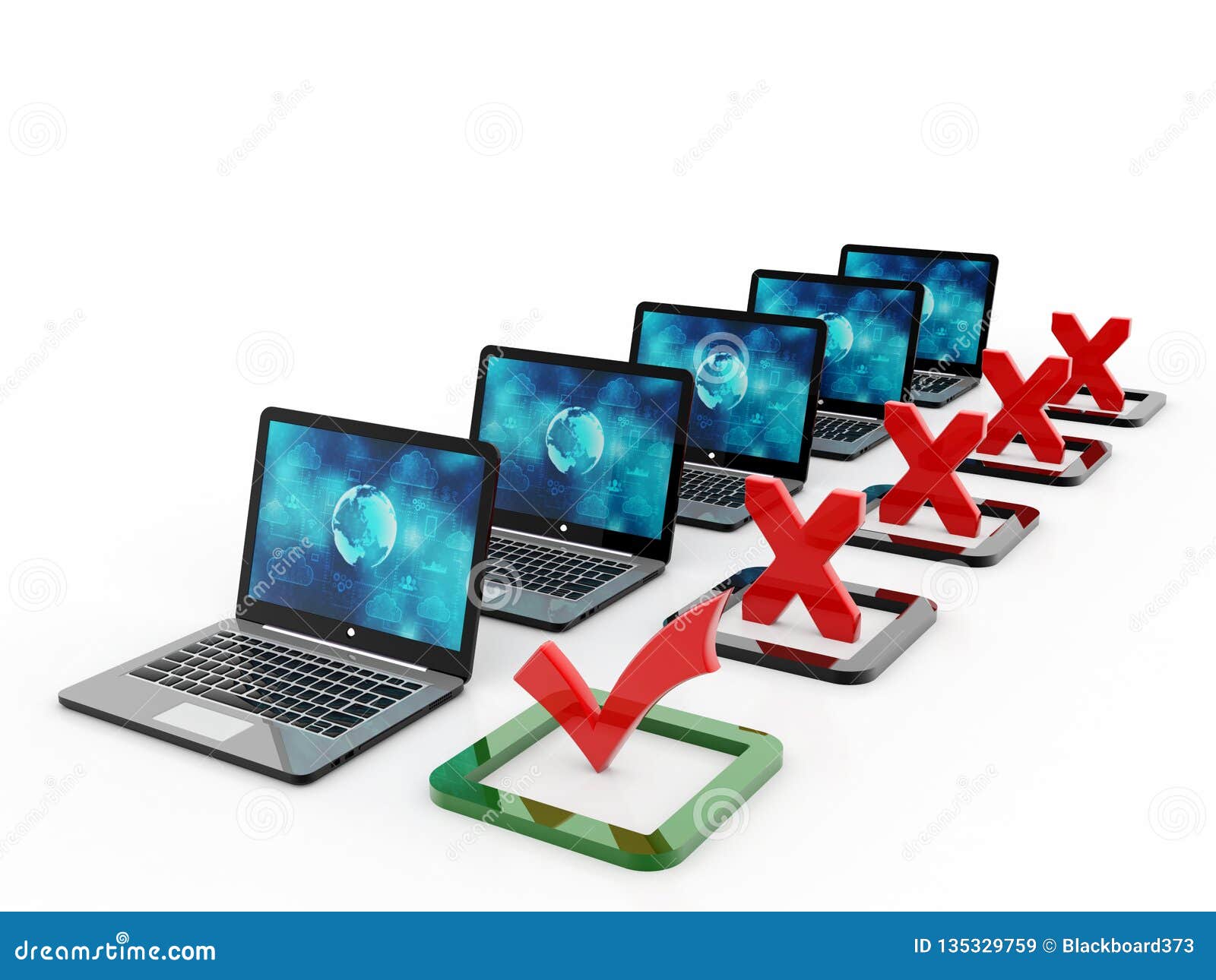 Check 3d Render Icon - Checklist Symbol, Fail Button And Wrong Red ...