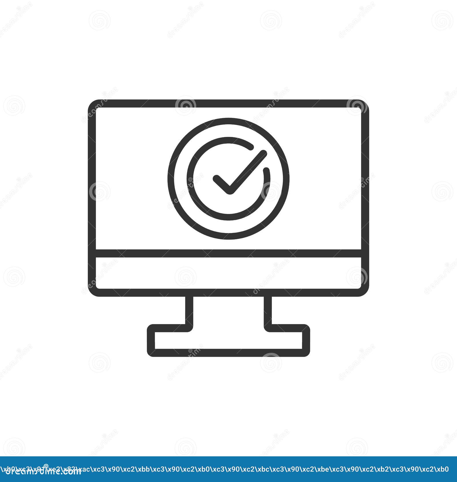 Computer Check Mark Outline Icon Vector Linear Illustration Stock ...