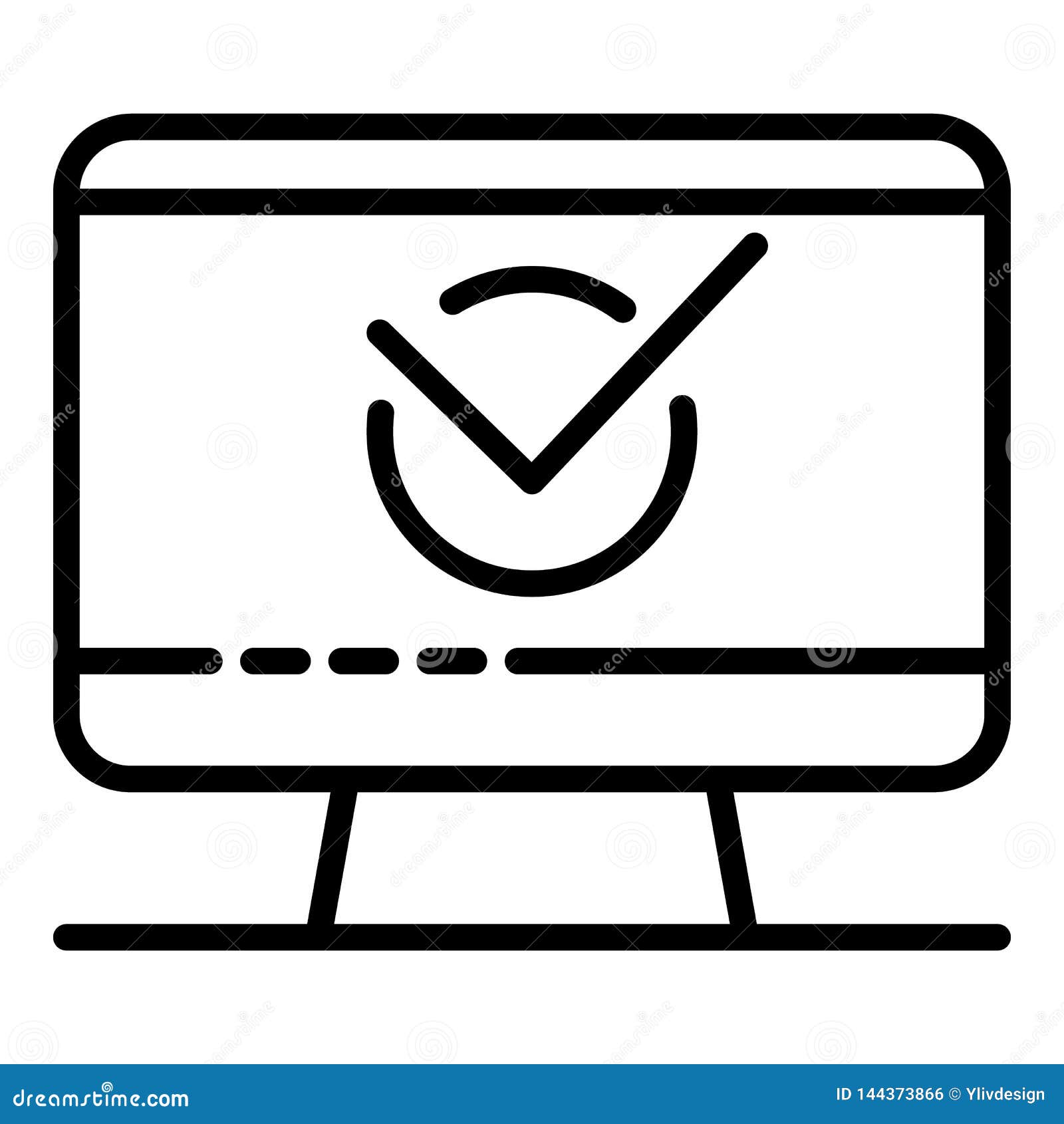 Computer Check Note Icon, Outline Style Stock Vector - Illustration of ...