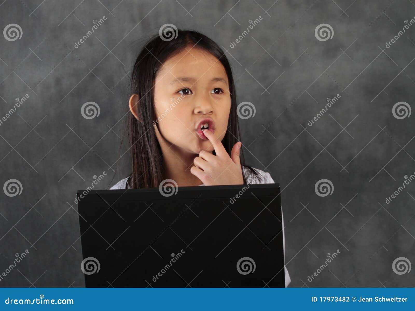 Computer child stock photo. Image of asian, working, concentration ...