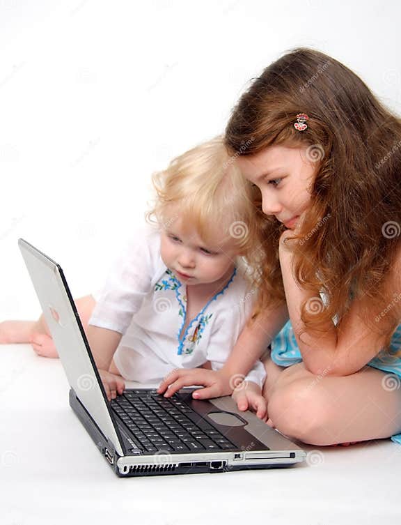 Computer and child stock photo. Image of child, children - 8230496
