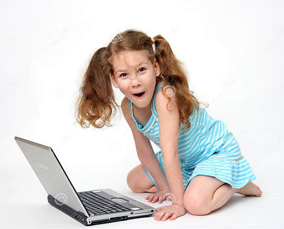 Computer and child stock photo. Image of white, personal - 8288246