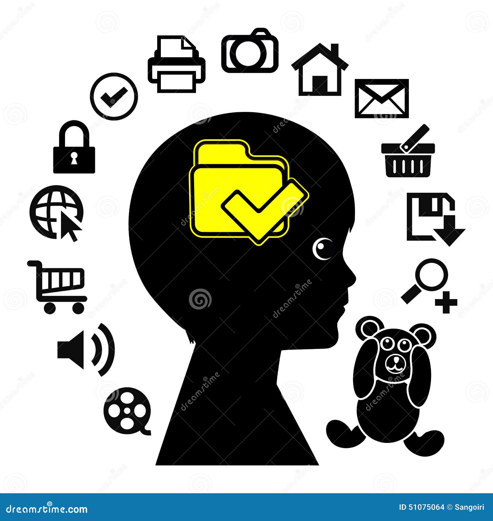 Computer Child stock illustration. Illustration of computer - 51075064