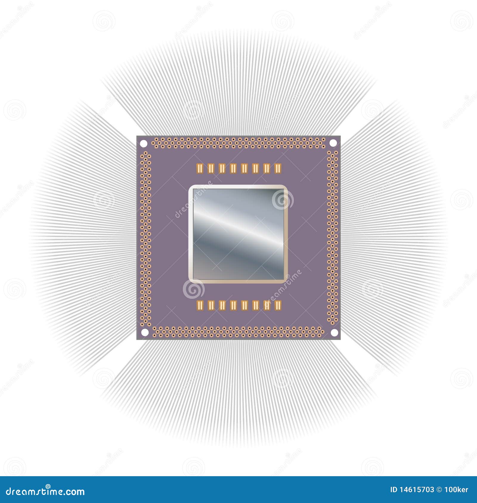 Computer chip stock vector. Illustration of electricity - 14615703