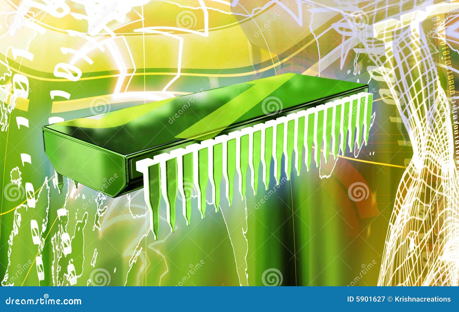 Computer chip stock illustration. Illustration of data - 5901627