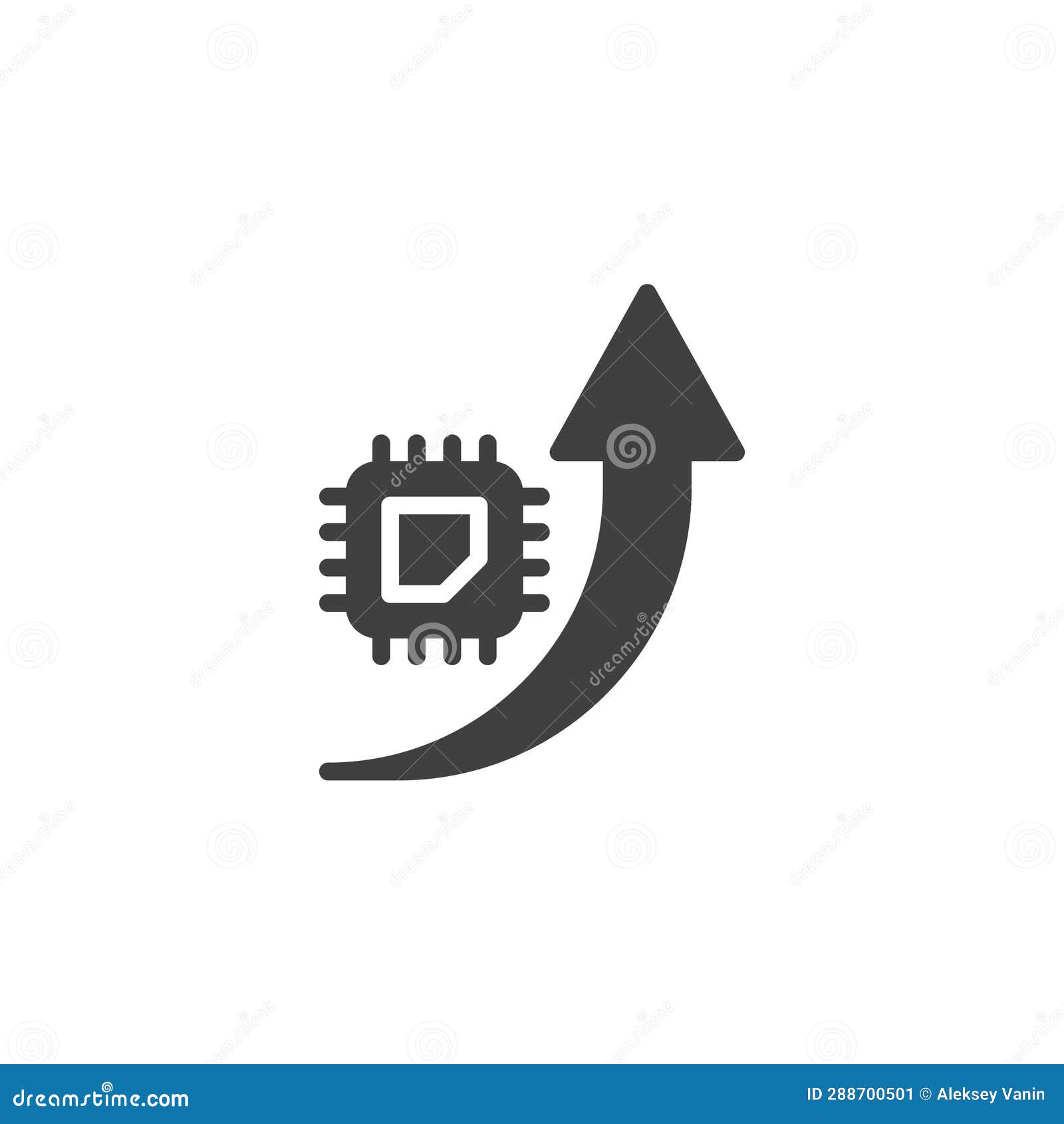 Computer Chip and Arrow Vector Icon Stock Illustration - Illustration ...