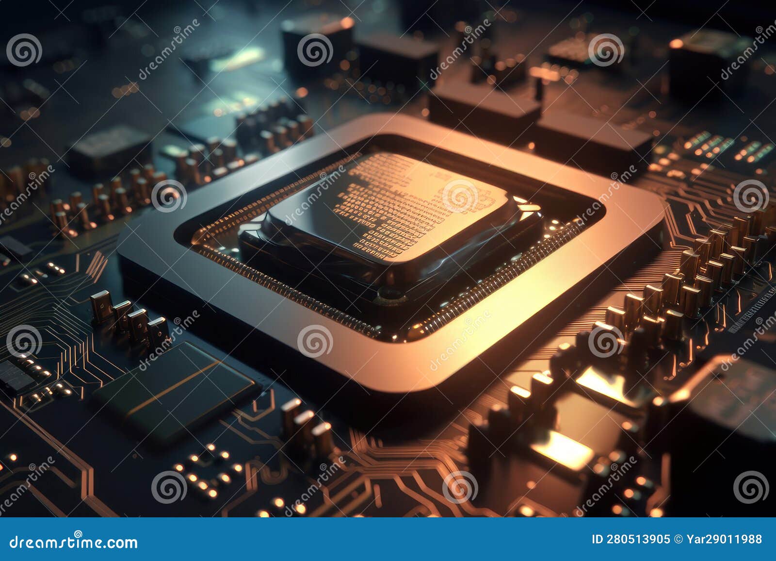Computer Chip, Board. AI Generative Stock Illustration - Illustration ...