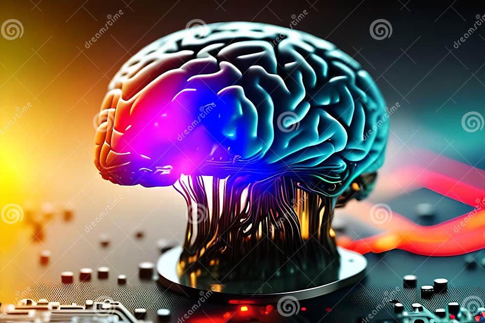 A Computer Chip with a Brain-like Structure (neuromorphic). Generative ...