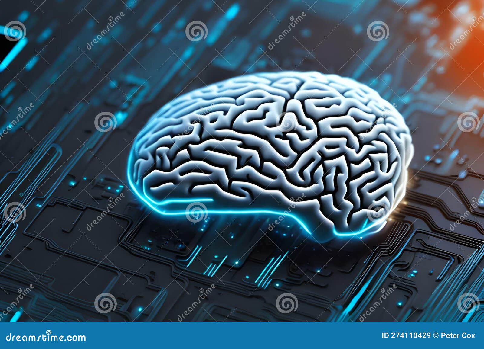 A Computer Chip with a Brain-like Structure (neuromorphic). Generative ...