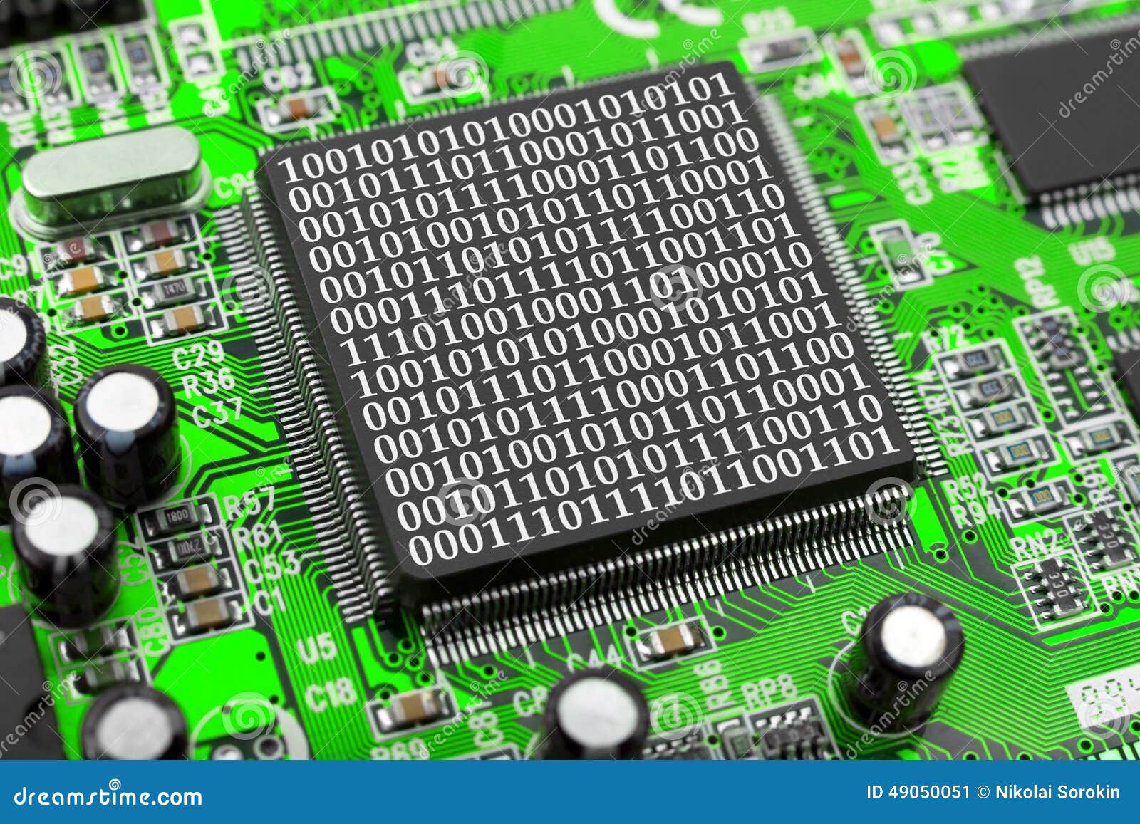 Computer chip and bytes stock image. Image of macro, closeup - 49050051
