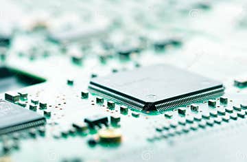Computer Chip and Circuit Board Stock Photo - Image of binary, detail ...