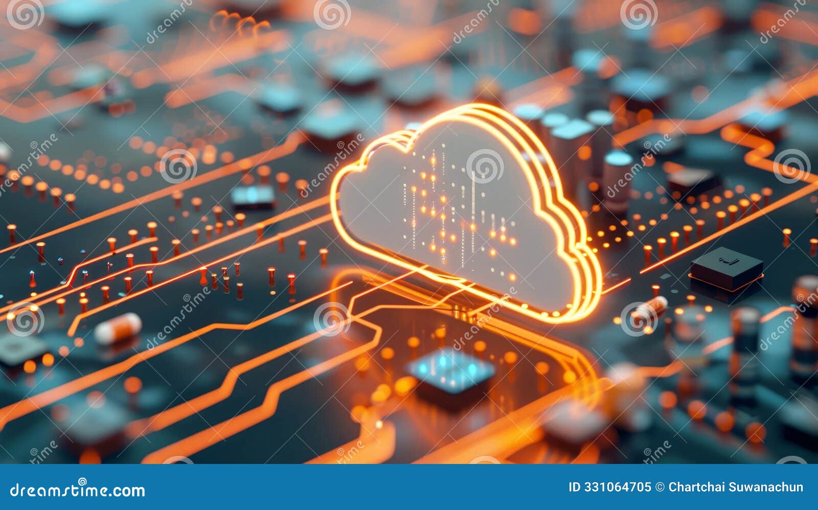 A Computer Chip with a Cloud on it by AI Generated Image Stock Image ...