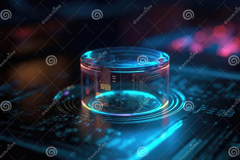 Computer Chip Concept Modern Biological Computers. Generative AI. Stock ...