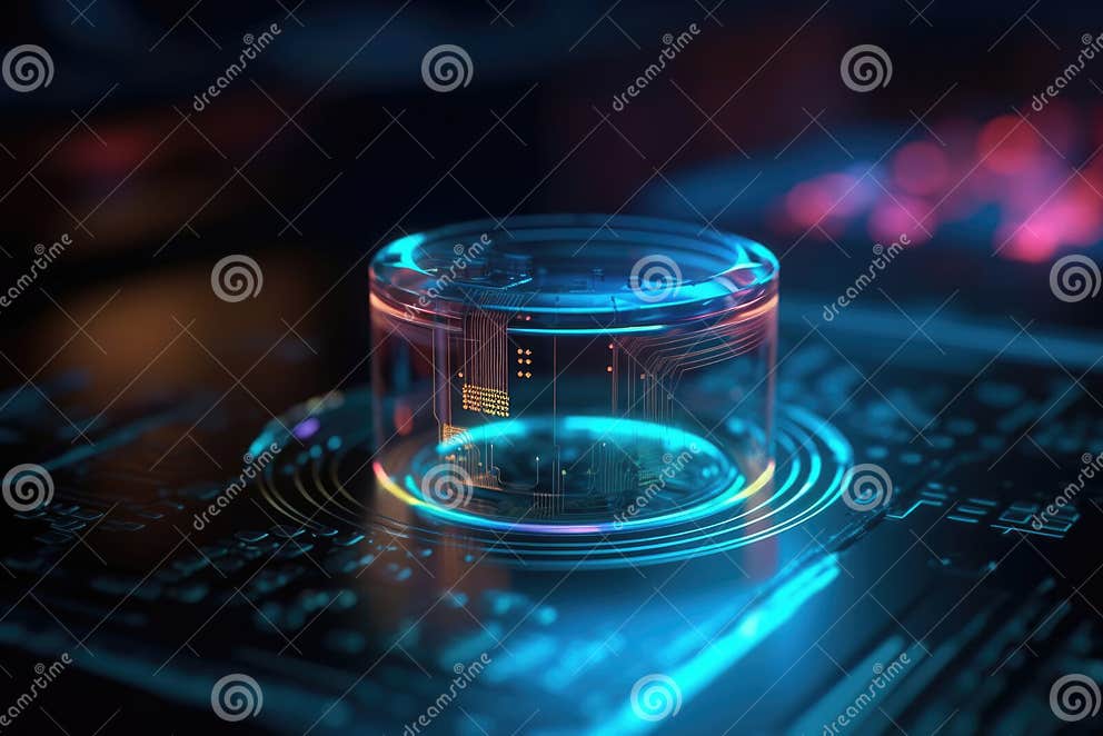 Computer Chip Concept Modern Biological Computers. Generative AI. Stock ...