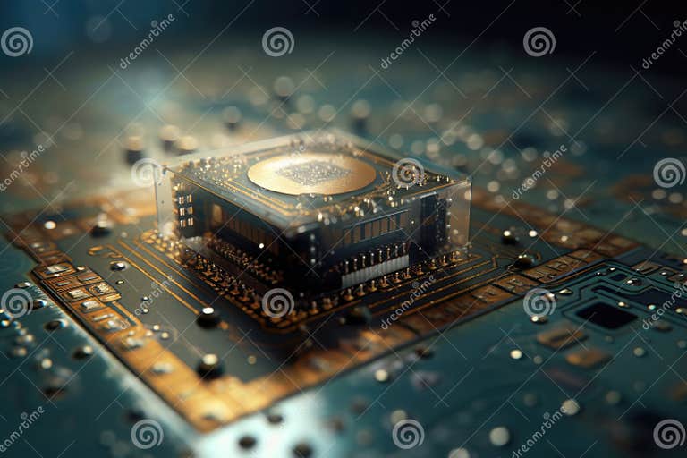 Computer Chip Concept Modern Biological Computers. Generative AI. Stock ...